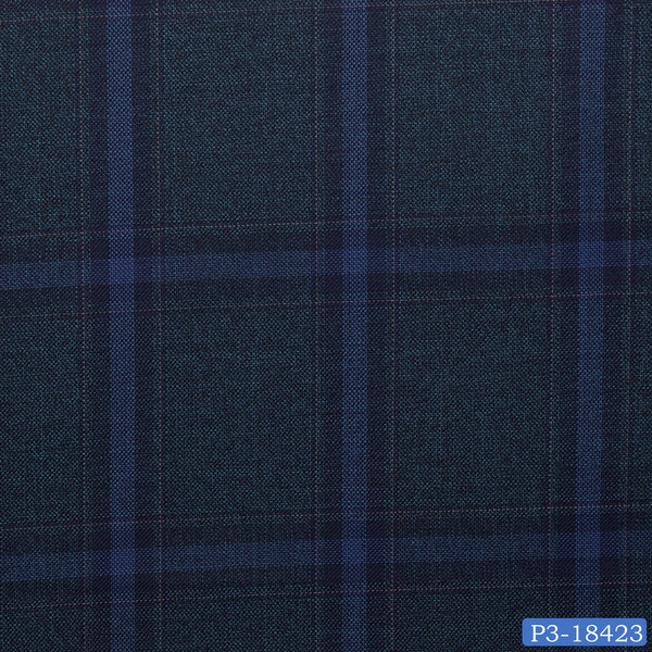 Ash Blue With Blue Check Pant - Nasir Suits