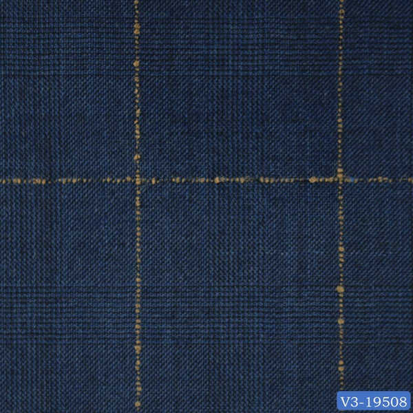Prussian Blue with Light Prince of Wales Square Check Pant - Nasir Suits