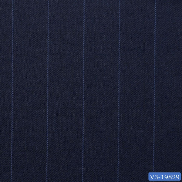 Prussian Blue with Light Stripe Suit - Nasir Suits